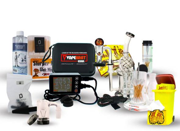 Vapebrat Dos Enail Starter Kit Ftk Recycler Rig With Quartz Bucket